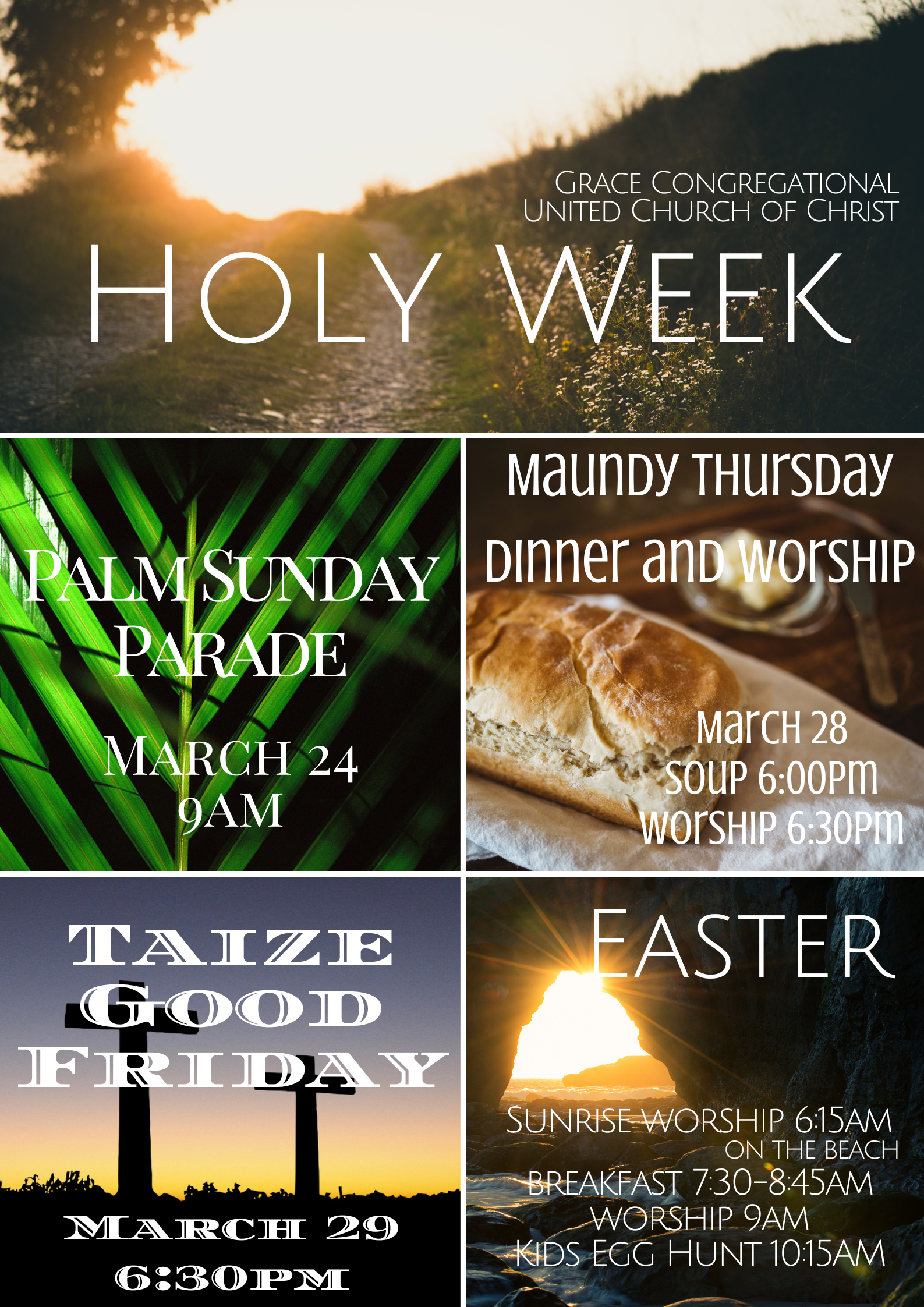 Holy Week March 24-31, 2024 - Grace Congregational United Church of Christ